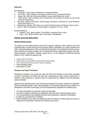 SEMESTER 3 : DESIGN STUDIO MODULE OUTLINE | PDF