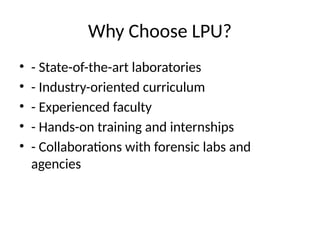 BSc_Hons_Forensic_Science_LPU............. | PPTX