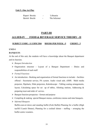B sc hotel management syllabus | PDF