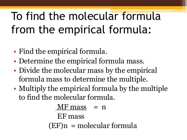 How To Find Molecular Formula