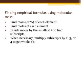 B sc i chemistry i u iii(b) molecular formula and empirical formula a ...
