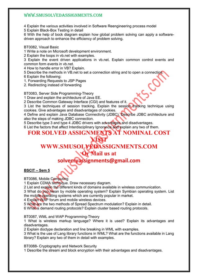 Bscit Spring Driveassignments Pdf