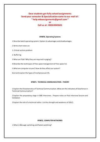 Bsc it summer 2015 solved assignments | PDF