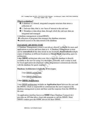 Bsc it syit sem 3 dbms unit 1 notes for download | PDF