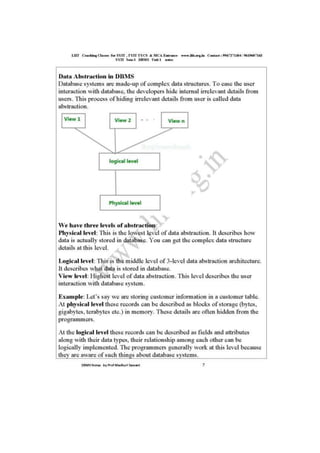 Bsc it syit sem 3 dbms unit 1 notes for download | PDF