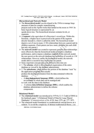 Bsc it syit sem 3 dbms unit 1 notes for download | PDF