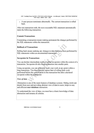 Bsc it syit sem 3 dbms unit 1 notes for download | PDF