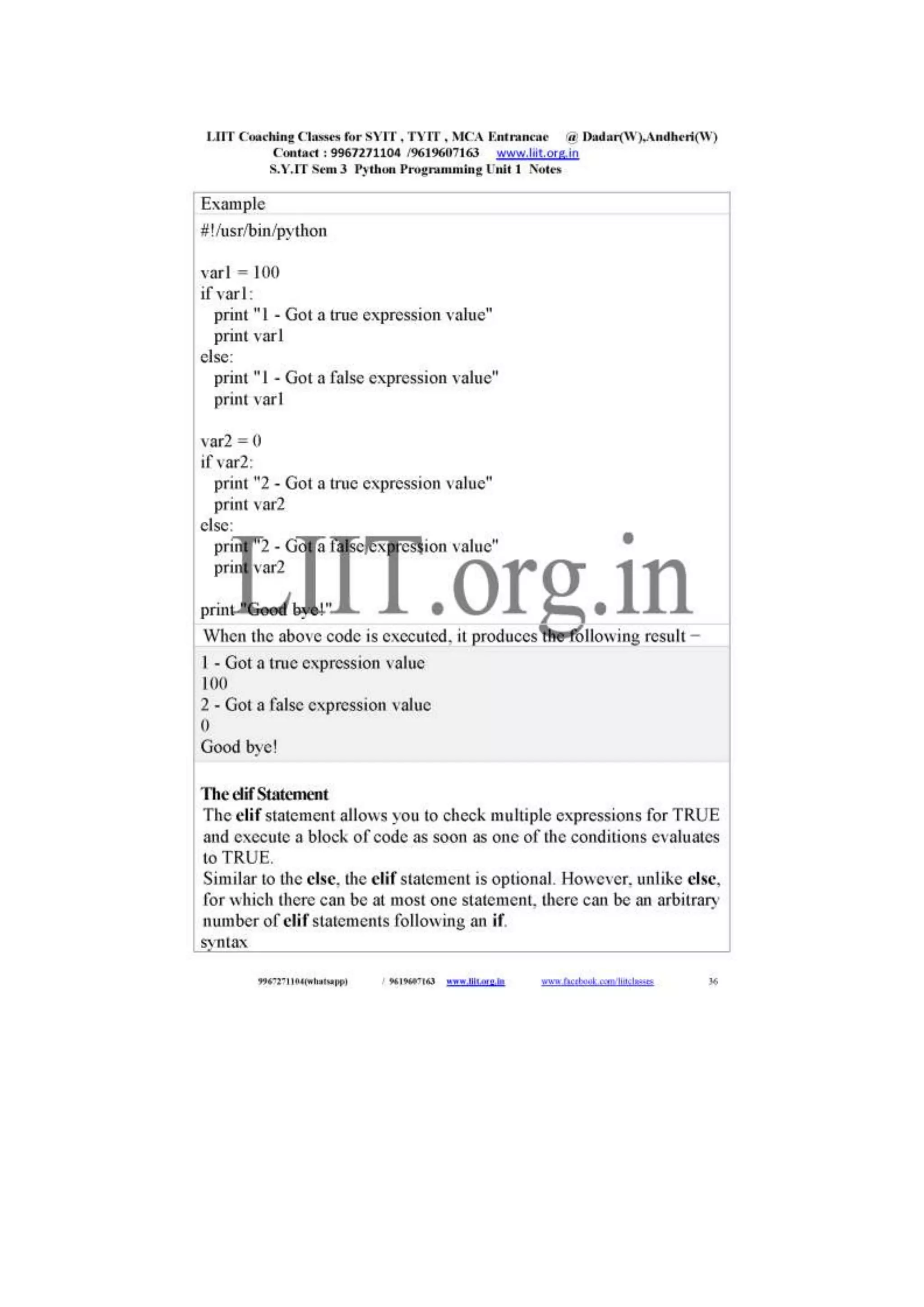B sc it syit sem 3 python programming notes for download | PDF