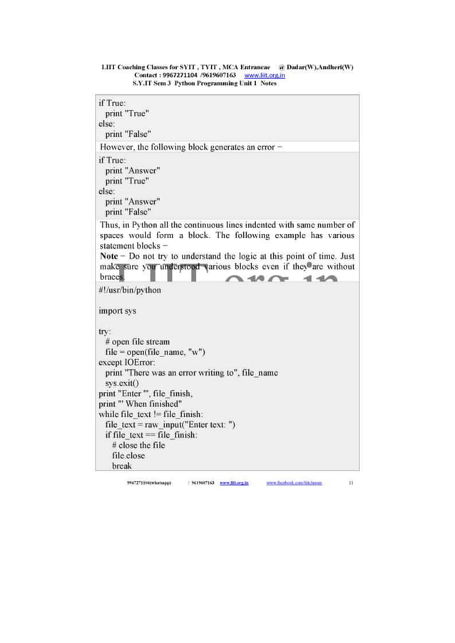 B Sc It Syit Sem 3 Python Programming Notes For Download