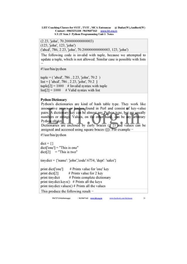 B Sc It Syit Sem 3 Python Programming Notes For Download