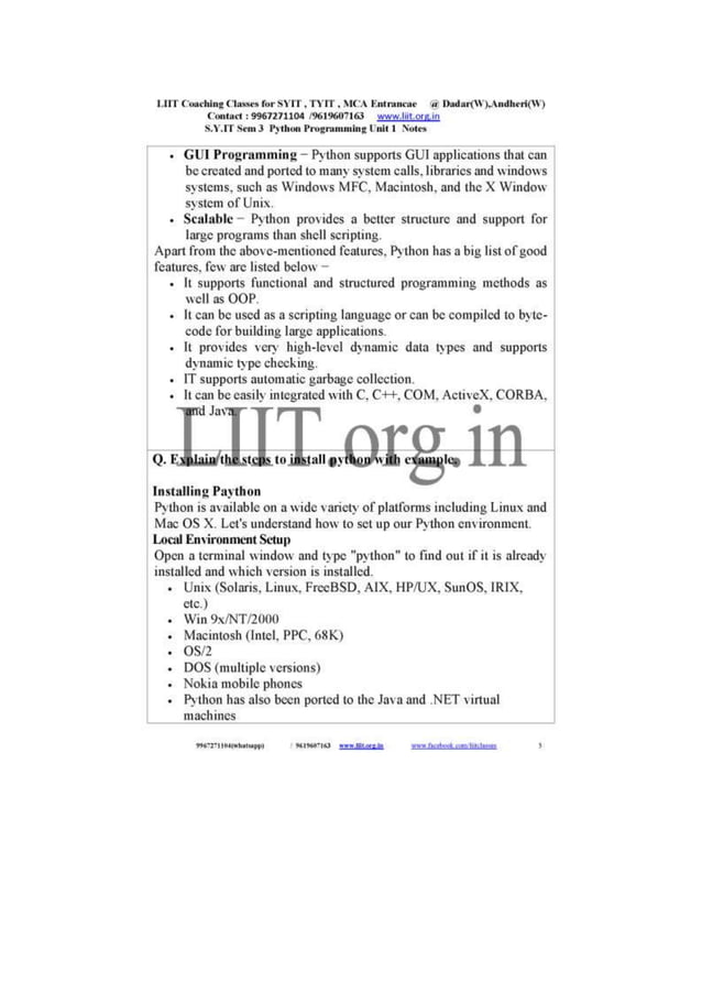 B Sc It Syit Sem 3 Python Programming Notes For Download Pdf