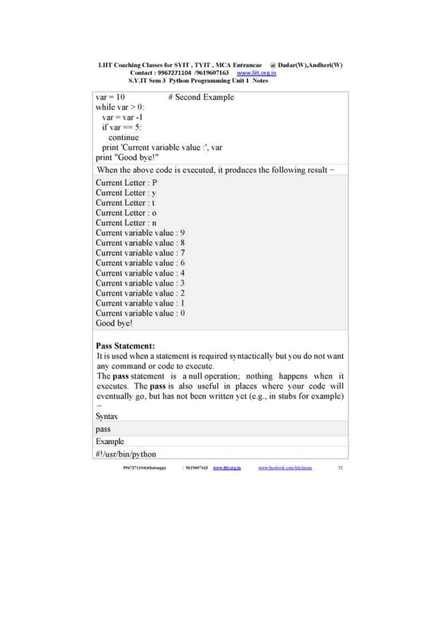 B Sc It Syit Sem 3 Python Programming Notes For Download Pdf
