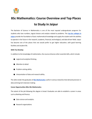 BSc Mathematics Course Overview and Top Places to Study in Jaipur.docx