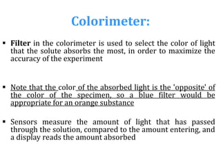 Colorimetry for Bsc Medical laboratory technology students | PPTX