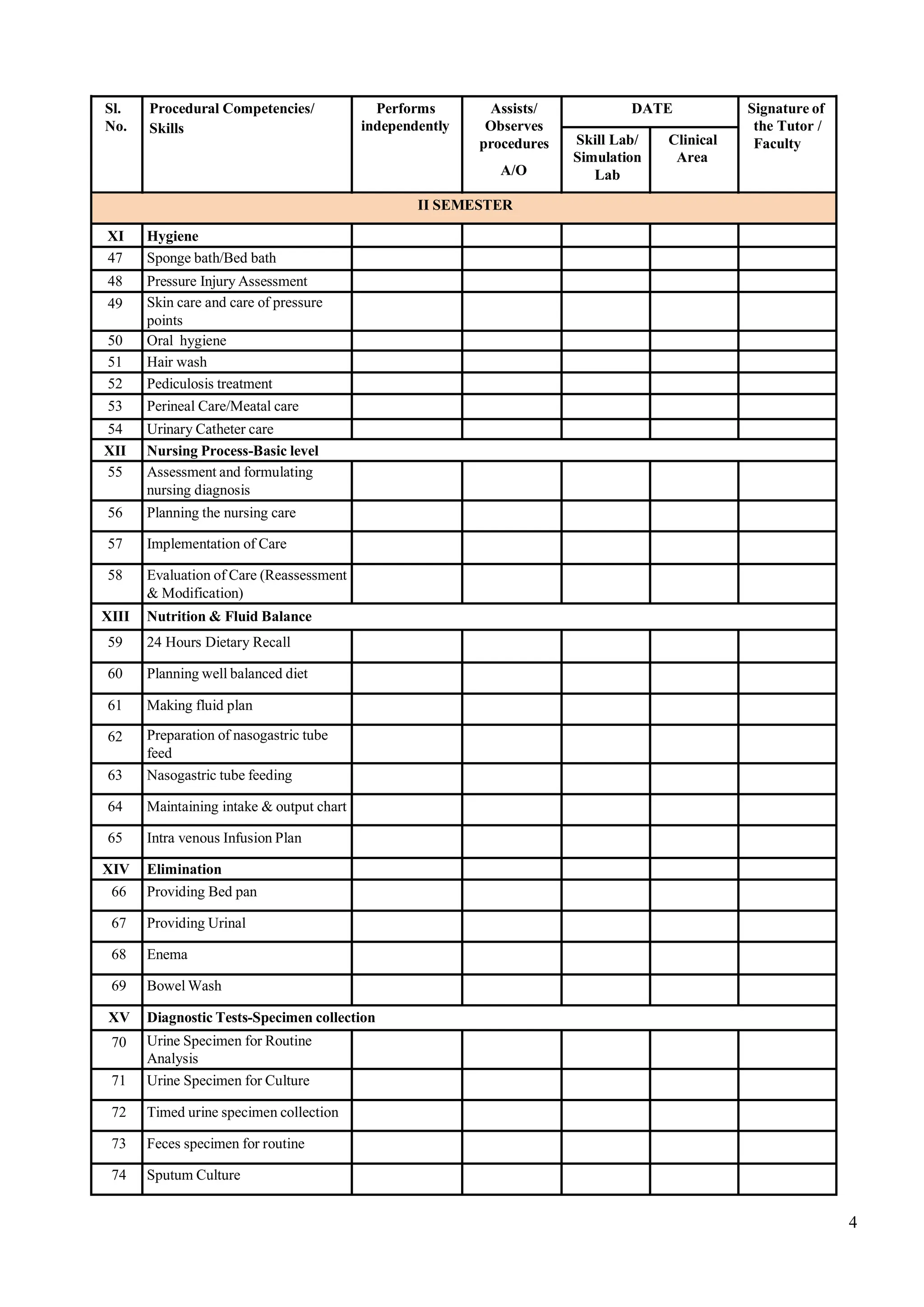 Clinical Logbook/Practical Record Book for BSc Nursing Programme | PDF