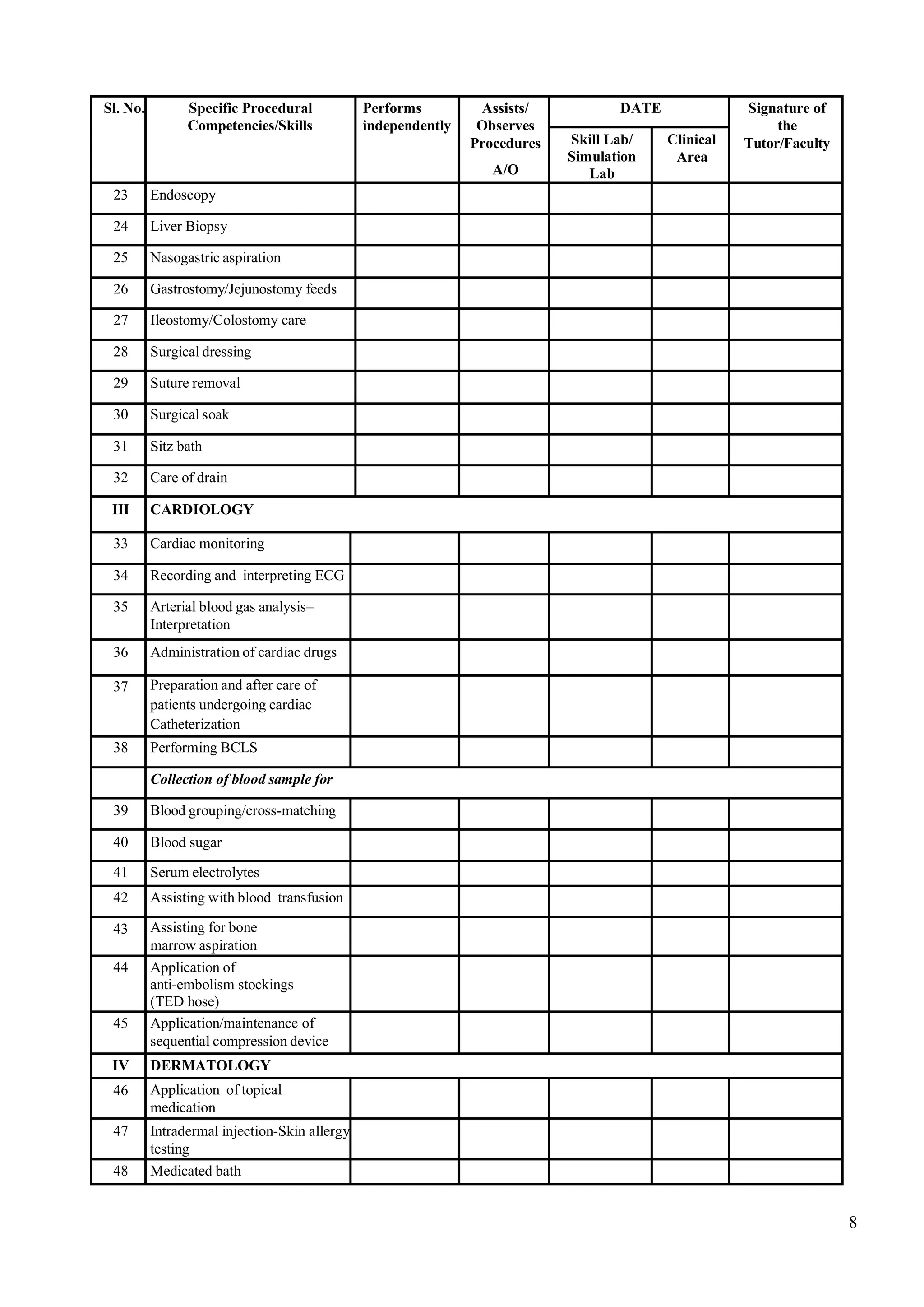 Clinical Logbook/Practical Record Book for BSc Nursing Programme | PDF