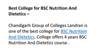 BSC Nutrition And Dietetics | PPTX