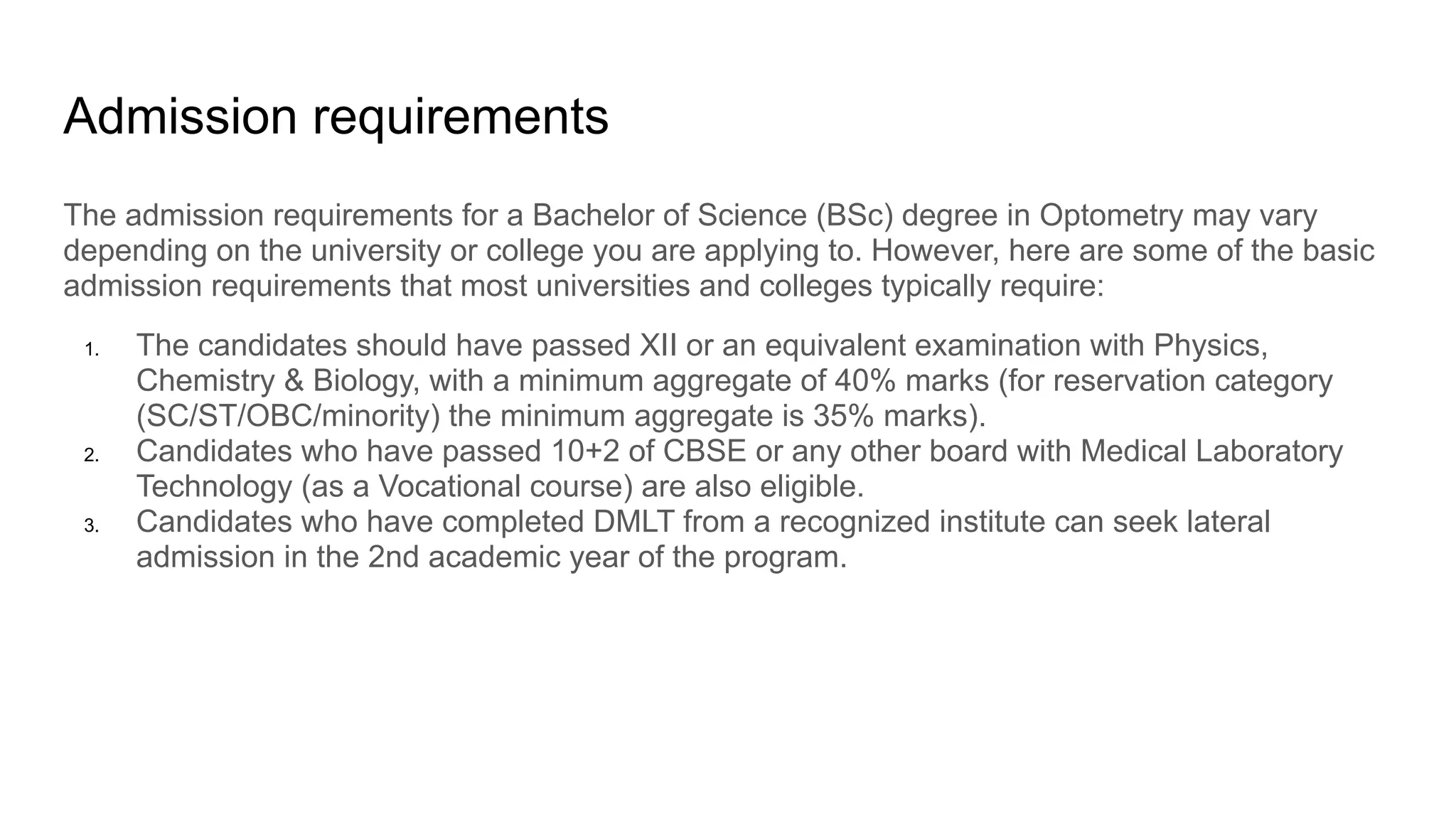 BSc of Optometry | PDF