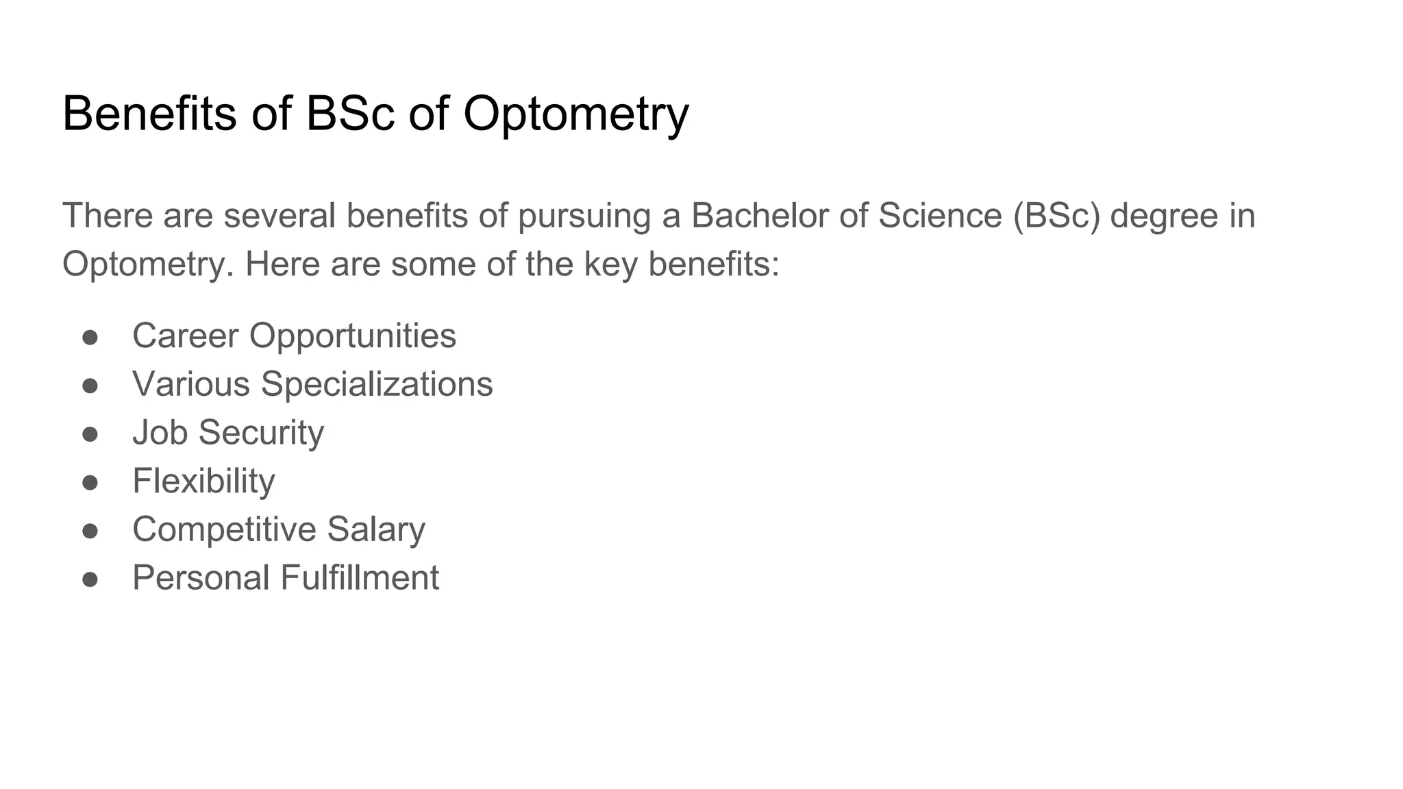 BSc of Optometry | PPTX