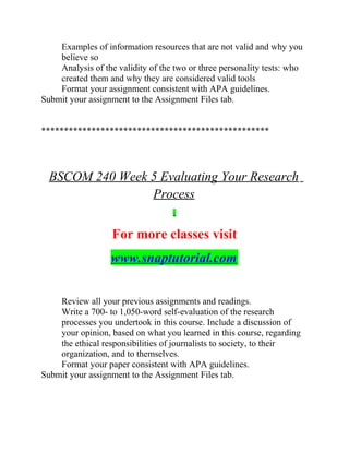 Bscom 240 Enhance teaching / snaptutorial.com