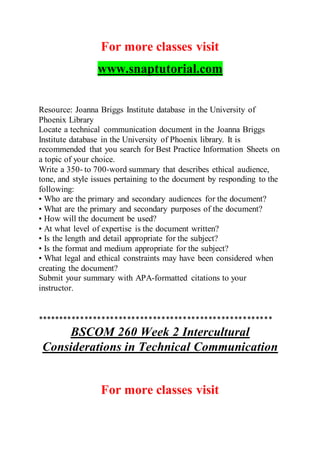 Bscom 260 Education Specialist-snaptutorial.com