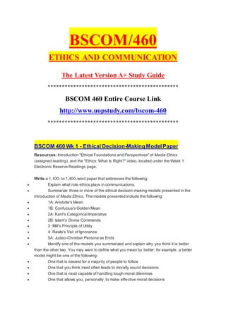 Bscom 460 bscom460 bscom 460 education for service uopstudy.com