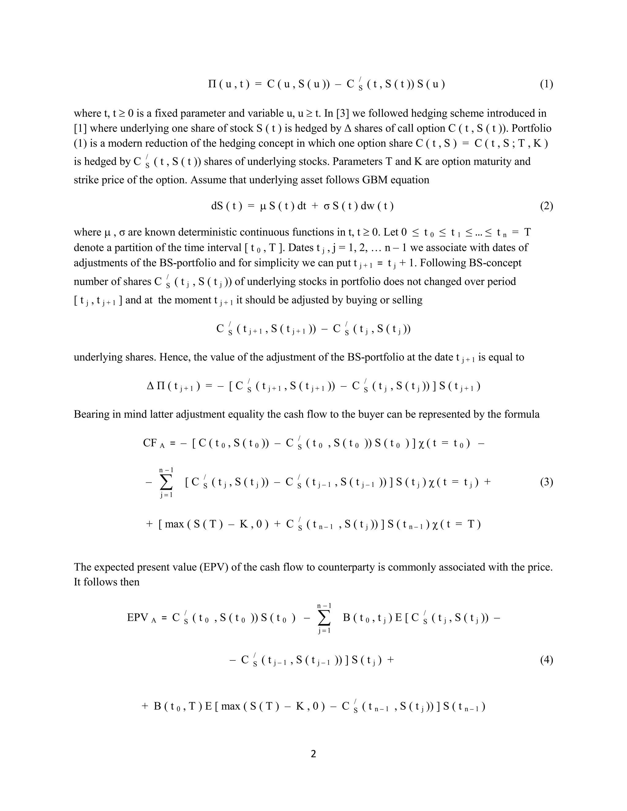 BS concept of the Dynamic Hedging | PDF