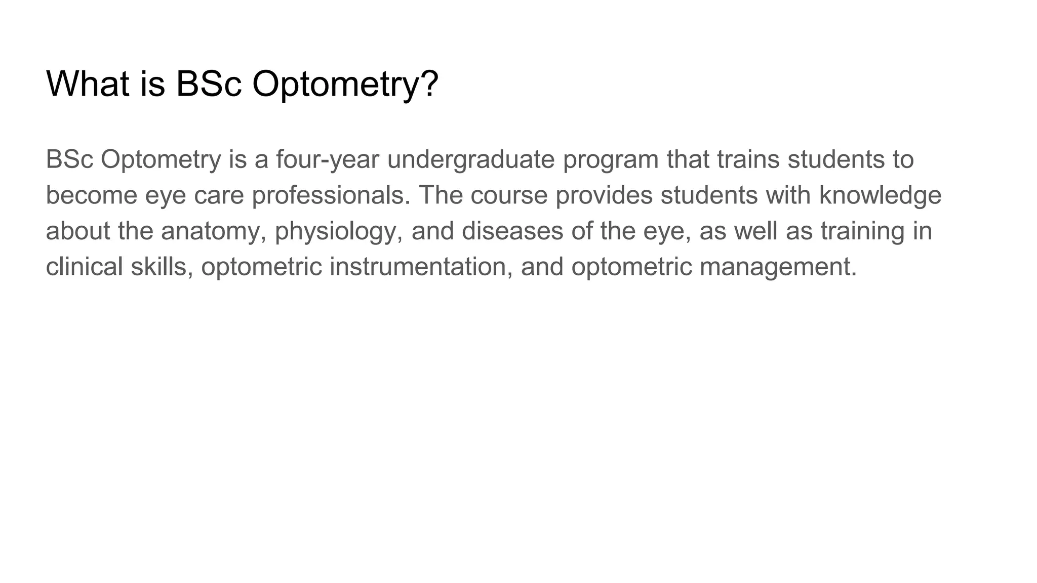 BSc optometry | PPTX
