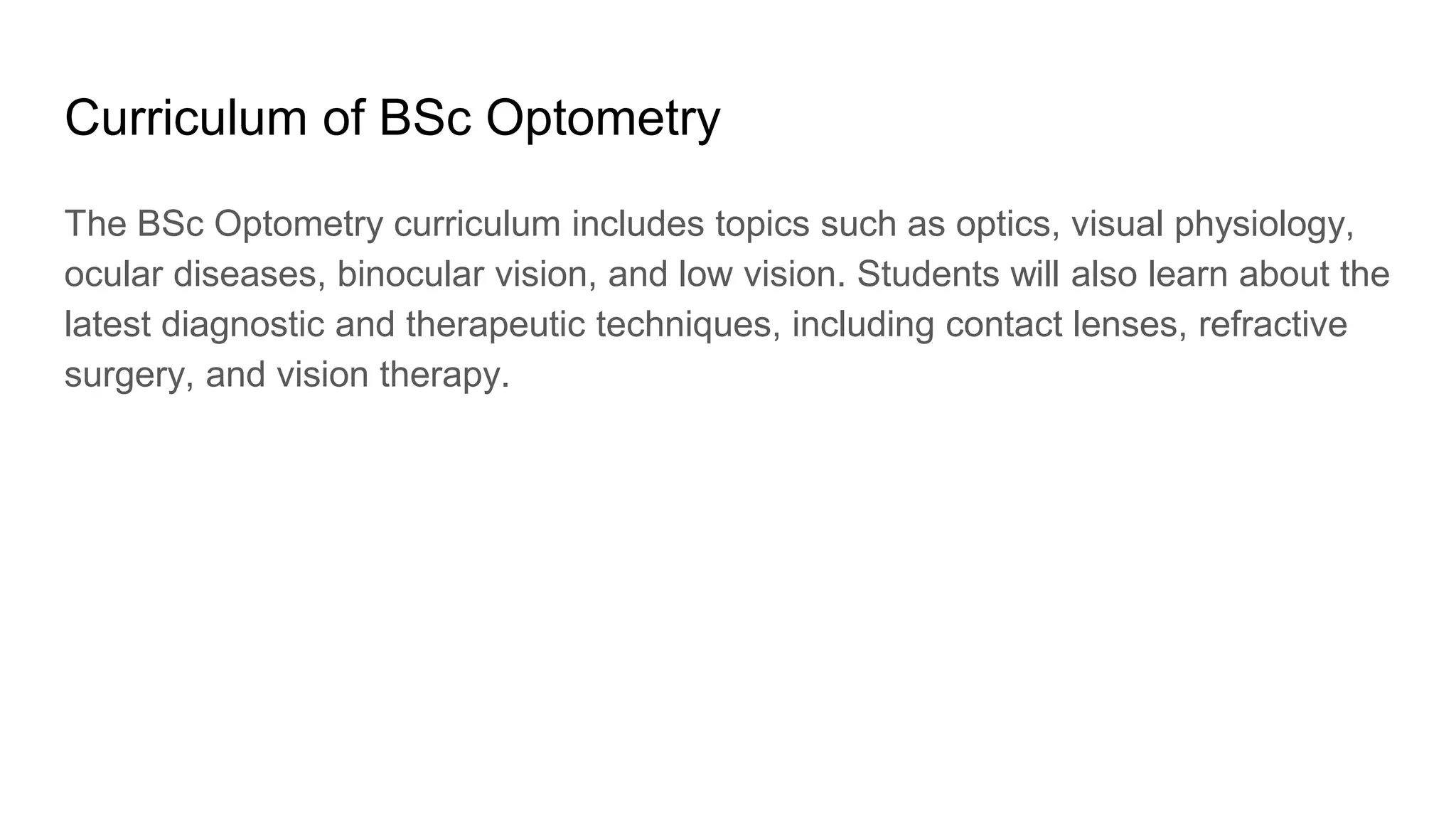 BSc optometry | PPTX