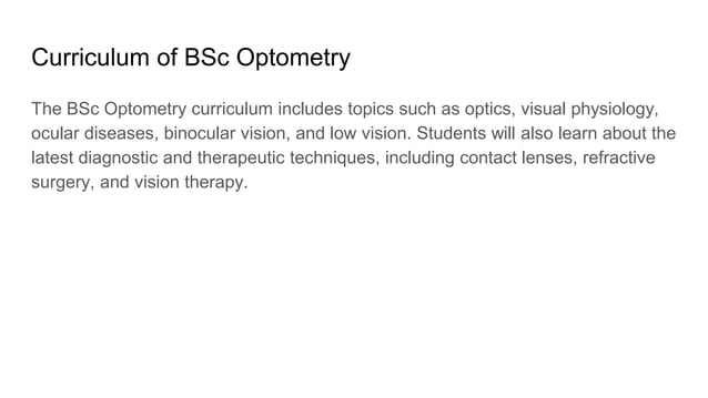 BSc optometry | PPTX
