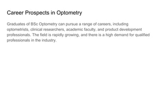 BSc optometry | PPTX