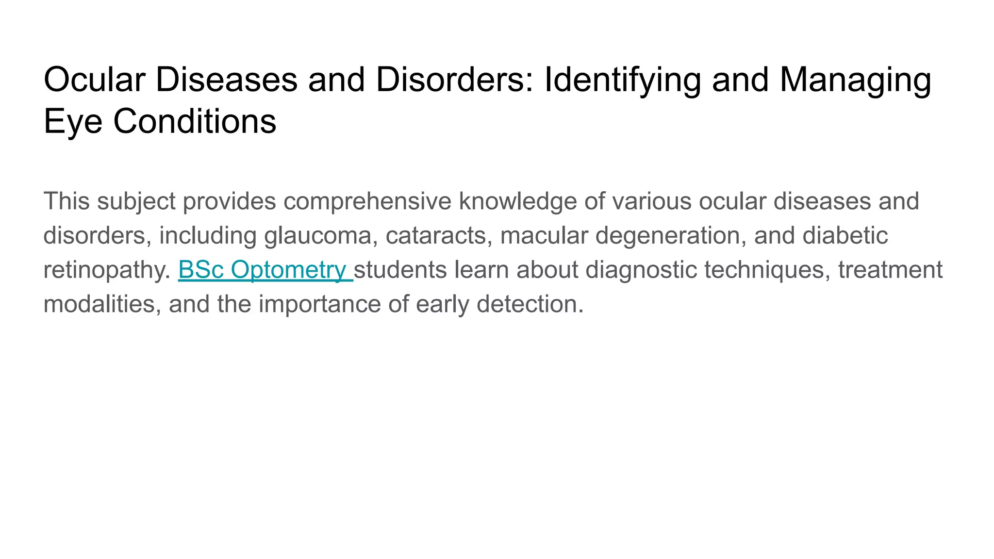 BSc Optometry_ Unveiling the World of Vision Science | PDF | Eye and ...