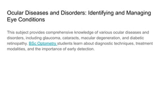 BSc Optometry_ Unveiling the World of Vision Science | PDF