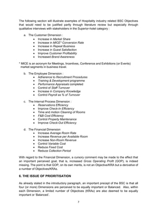 Bsc performance evaluation in hospitality industry (alfred quintano) | PDF