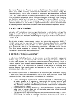 Bsc performance evaluation in hospitality industry (alfred quintano) | PDF