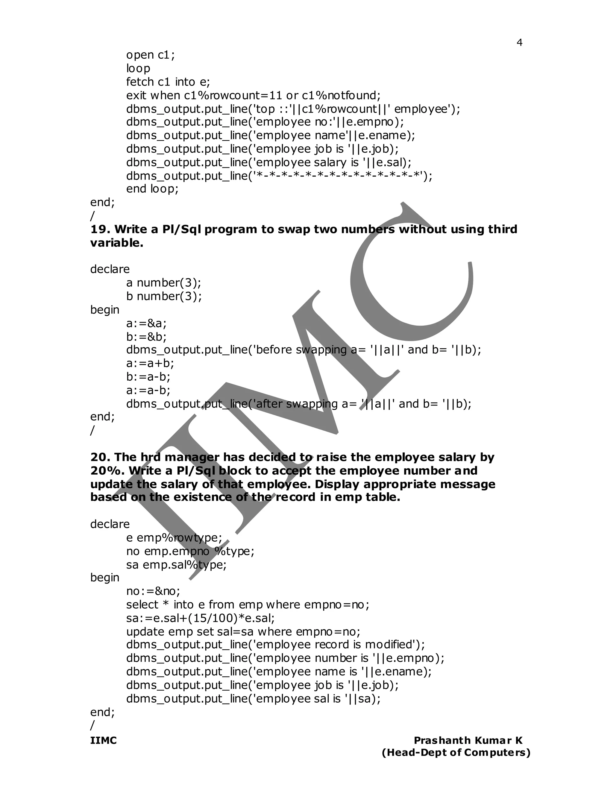 BScPLSQL.pdf | Databases | Computer Software and Applications