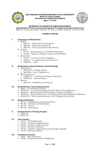 BSCS Course Description | DOCX