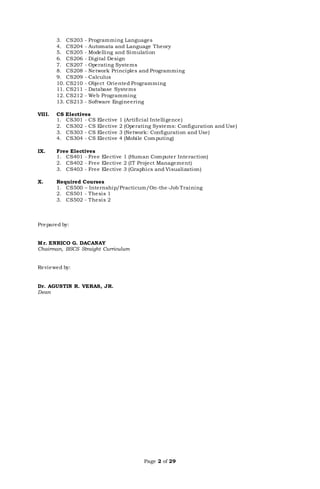 BSCS Course Description | DOCX