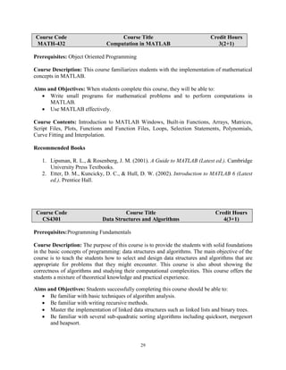 Bs cs course outline | PDF