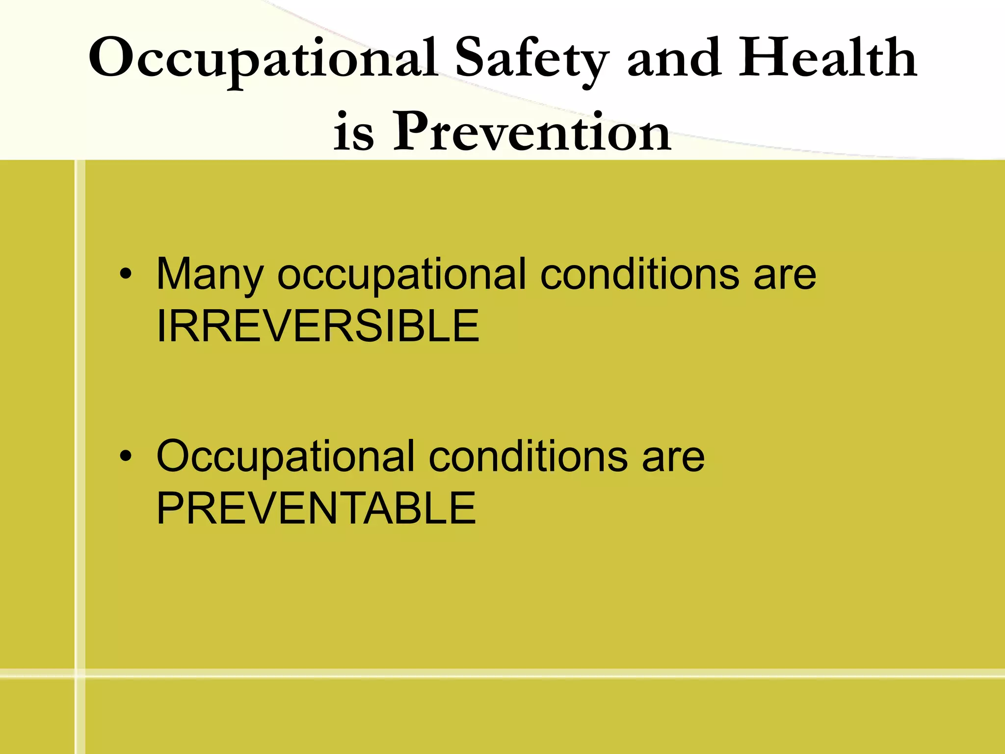 Basic Occupational, Safety and Health | PPT