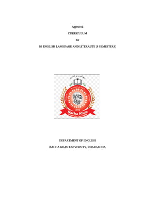 BS English curriculum, Bacha Khan University Charsadda, Session: 2019 ...