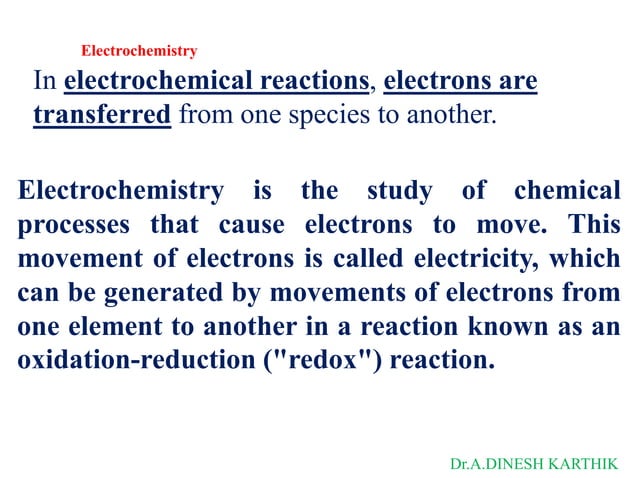 BSc Electrochemistry.pptx | Chemistry | Science