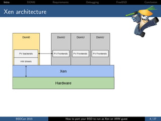BSDCan 2015: How to Port BSD as a Xen on ARM Guest | PDF