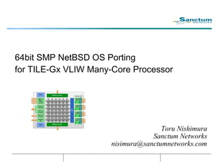 64bit SMP OS for TILE-Gx many core processor | PPT