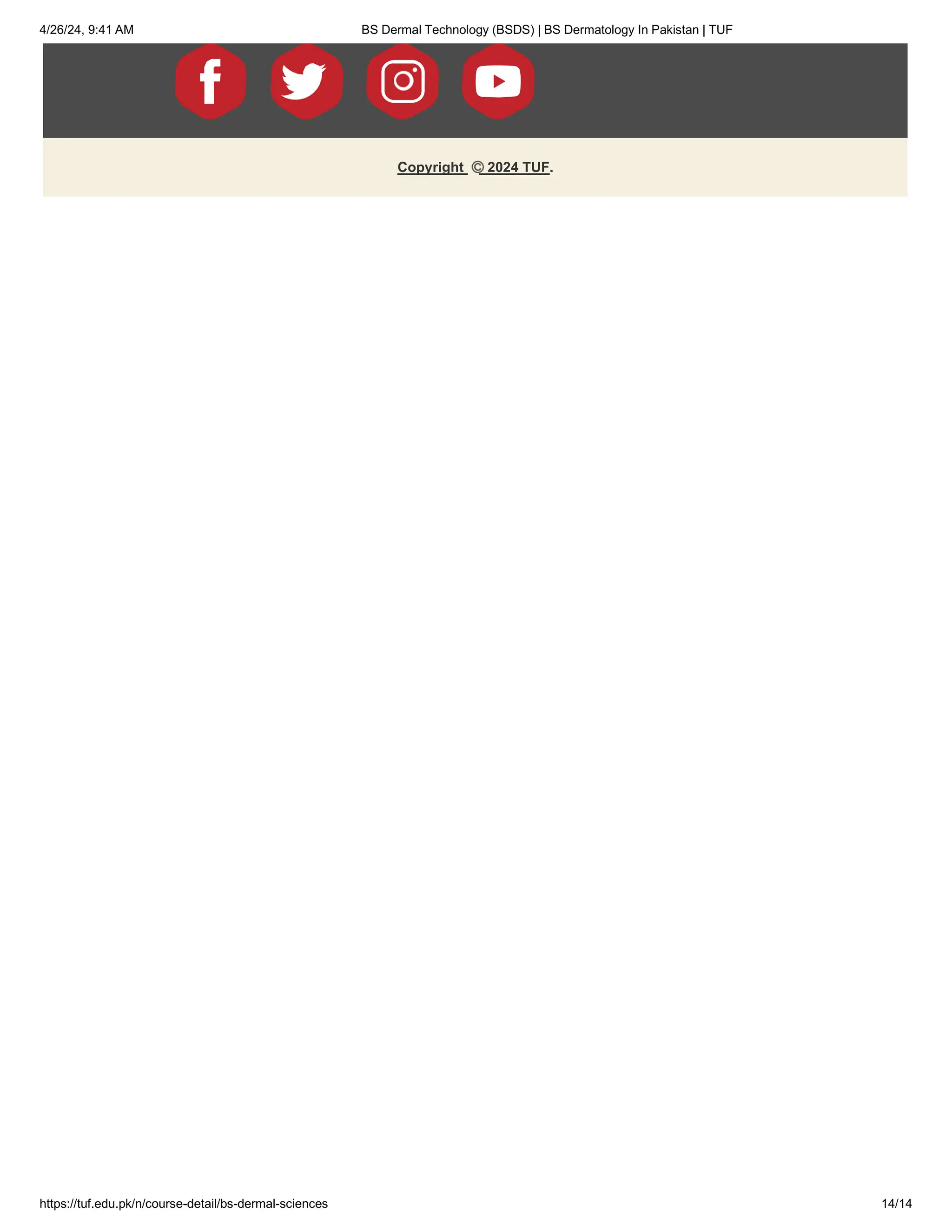 BS Dermal Technology (BSDS) _ BS Dermatology In Pakistan _ TUF.pdf