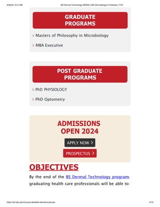 BS Dermal Technology (BSDS) _ BS Dermatology In Pakistan _ TUF.pdf