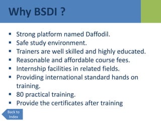 BSDI (Bangladesh Skill Development Institute) | PPTX