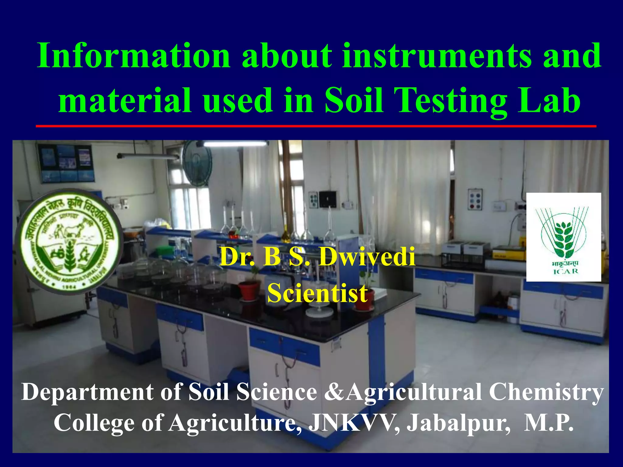 Instruments and material used in Soil Testing Lab | PDF