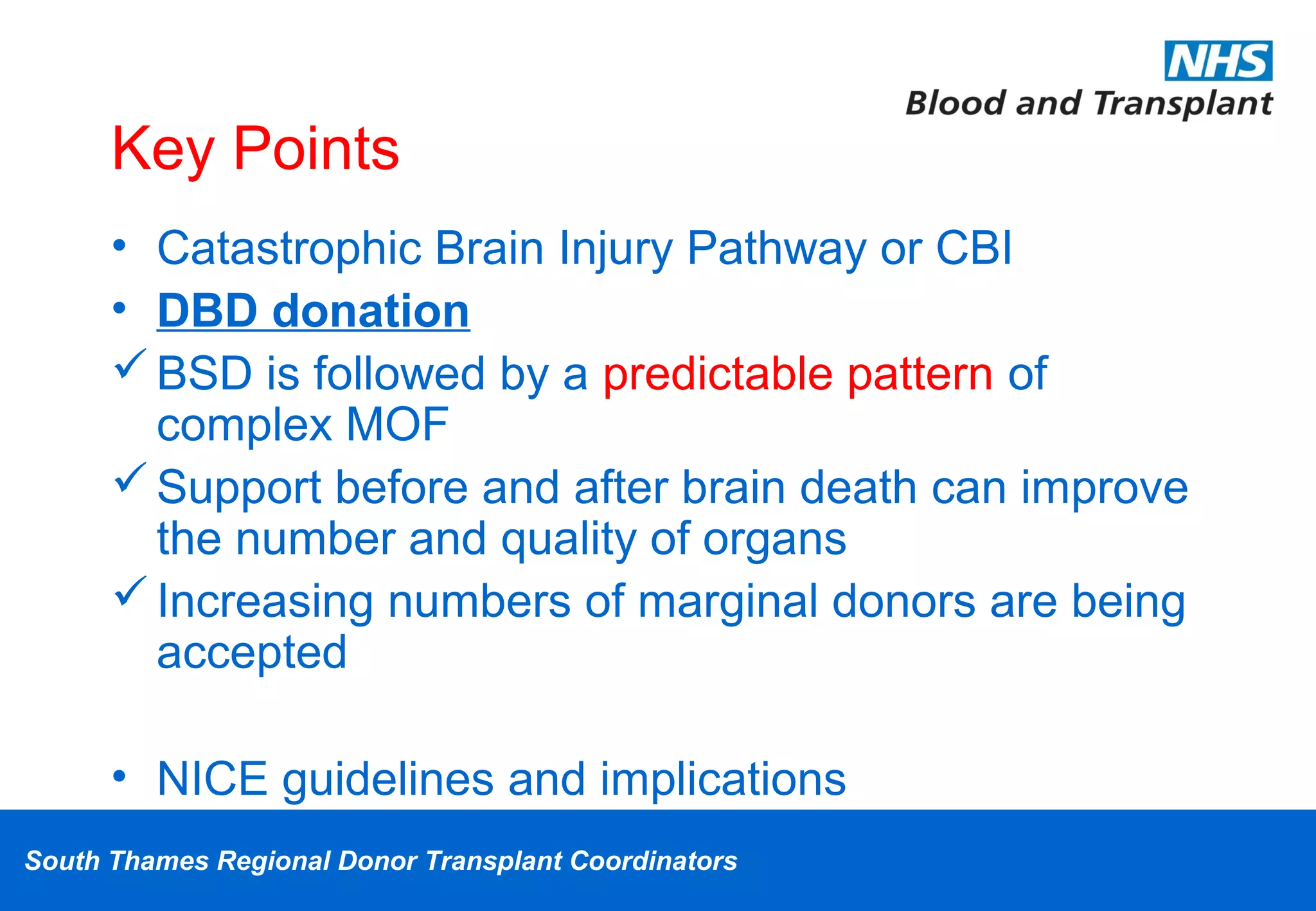 Brain Stem Death Testing and Organ Donation | PPT