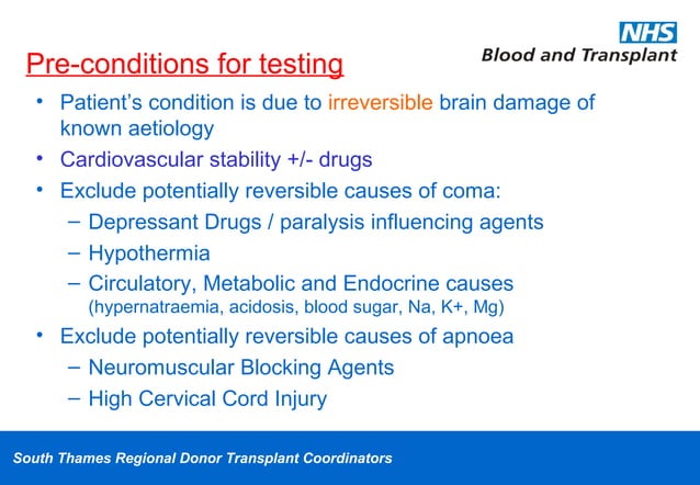 Brain Stem Death Testing and Organ Donation | PPT